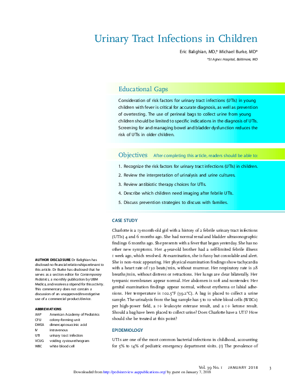 (PDF) Urinary Tract Infections in Children