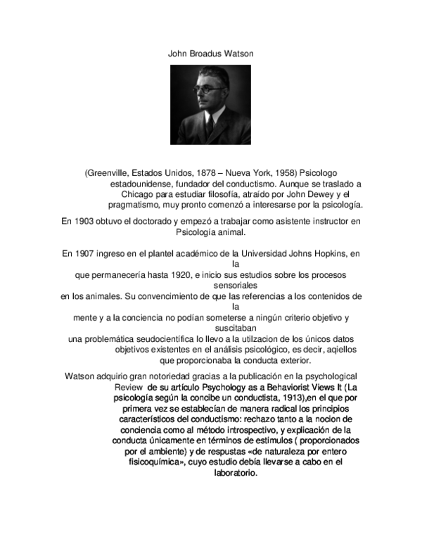 (DOC) John Broadus Watson
