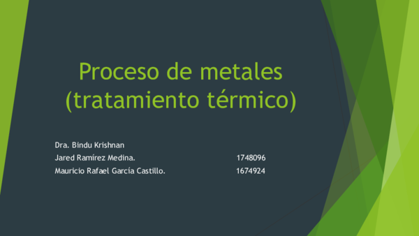 (PPT) Proceso de metales tratamiento termico