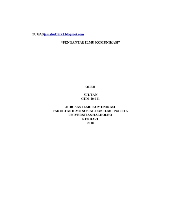 (PDF) Pengantar ilmu komunikasi