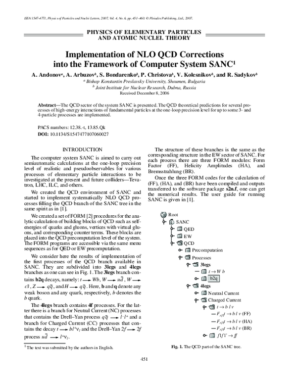 Pdf Implementation Of Nlo Qcd Corrections Into The Framework Of