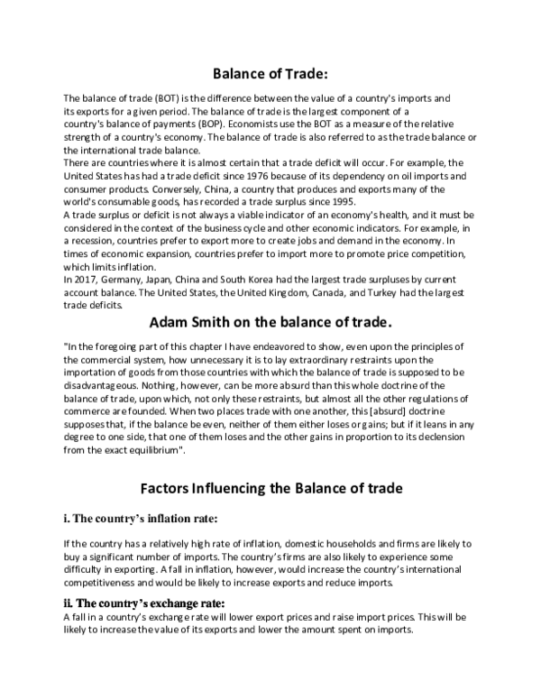 (DOC) Balance of Trade