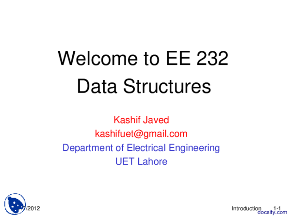 (PDF) Welcome to EE 232 Data Structures