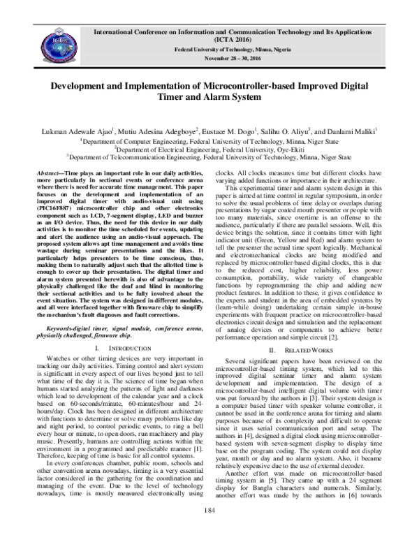 Pdf Development And Implementation Of Microcontroller Based Improved