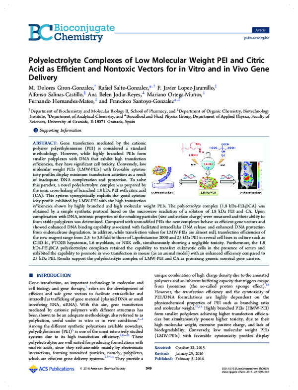 (PDF) Polyelectrolyte-based Nanoparticles for Gene and Protein Delivery ...
