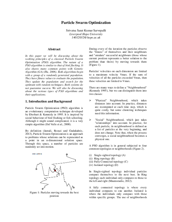 (PDF) Particle Swarm Optimization