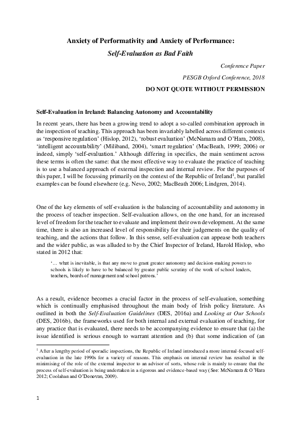 (PDF) Anxiety of Performativity and Anxiety of Performance: Self ...