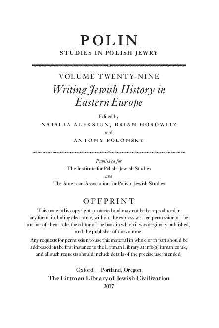 (PDF) Out of the Ghetto? Historiography on Jewish Women in Eastern Europe