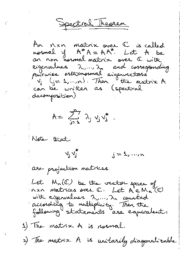 (PDF) The Spectral Theorem: Worked Examples