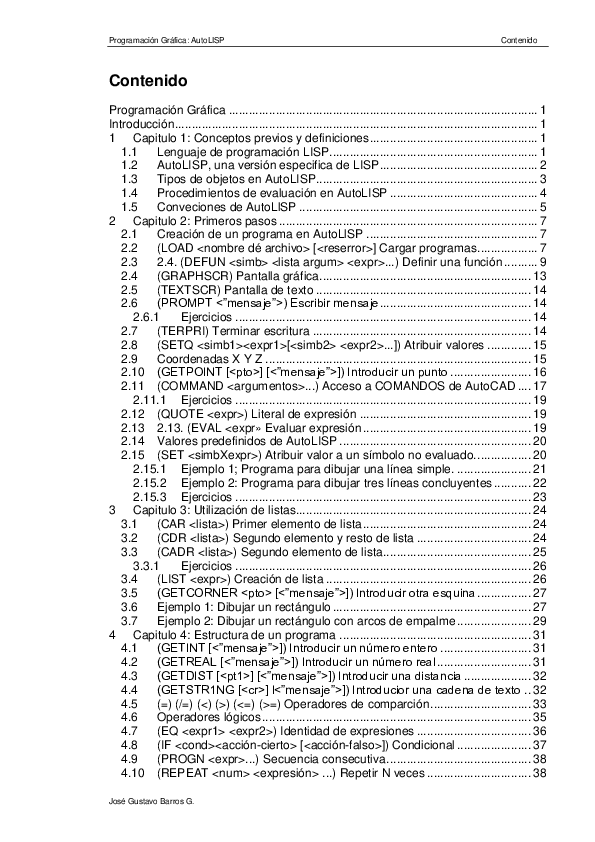 (PDF) Programación Gráfica: AutoLISP