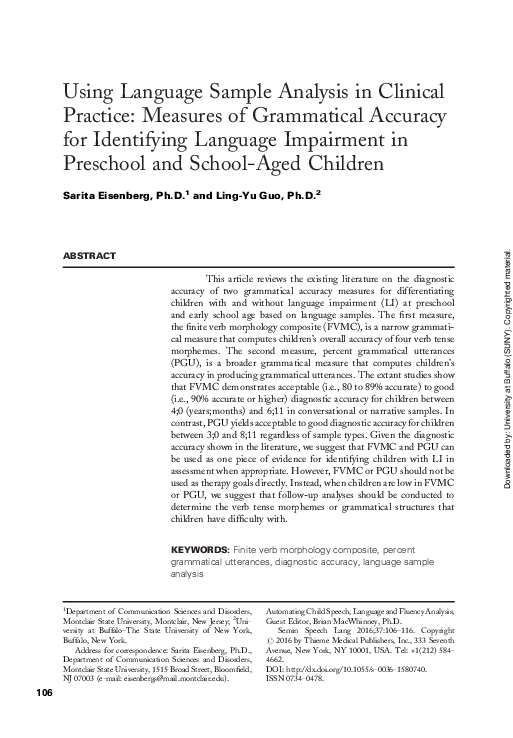 (PDF) 2016 Using Language Sample Analysis in Clinical Practice: Measures of Grammatical Accuracy ...