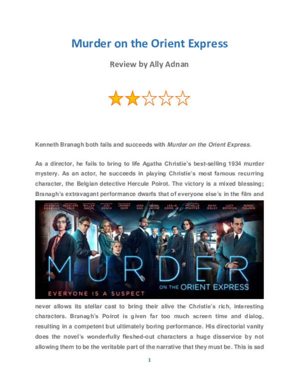 (PDF) Film Review: Murder on the Orient Express