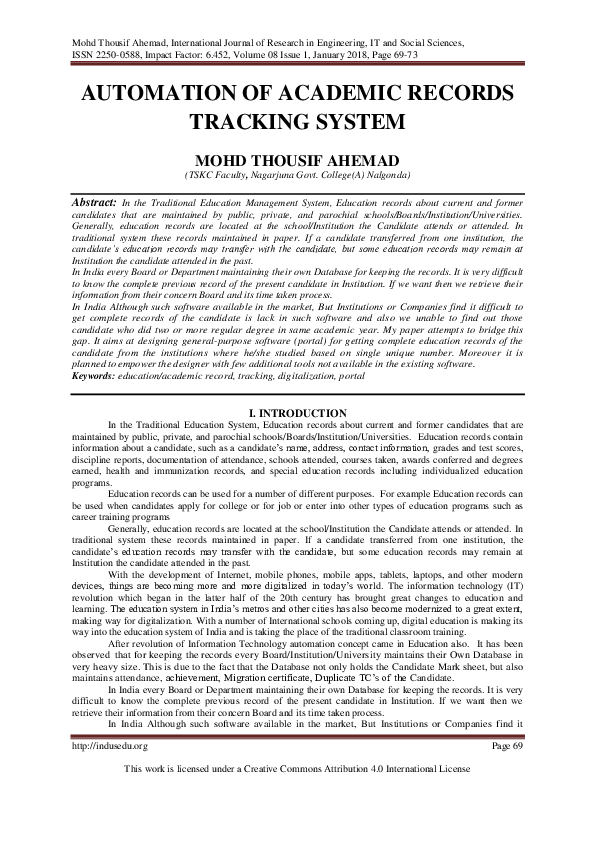(PDF) AUTOMATION OF ACADEMIC RECORDS TRACKING SYSTEM