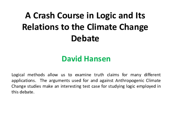 (PDF) A Crash Course in Logic and Its Relations to the Climate Change ...