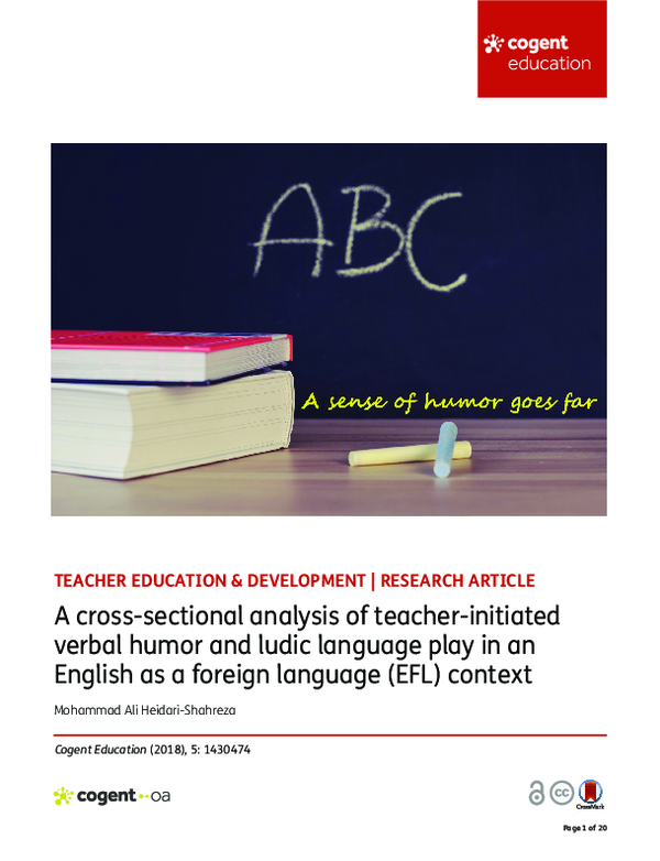(PDF) A cross-sectional analysis of teacher-initiated verbal humor and ...