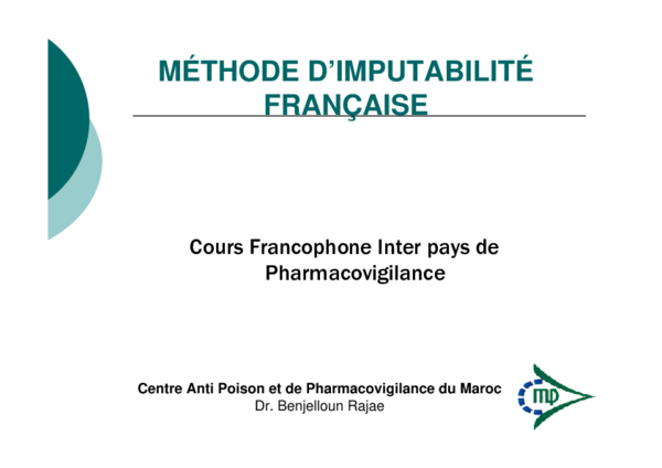 (PDF) MÉTHODE D'IMPUTABILITÉ FRANÇAISE
