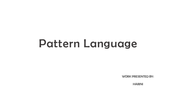 (PDF) Pattern Language