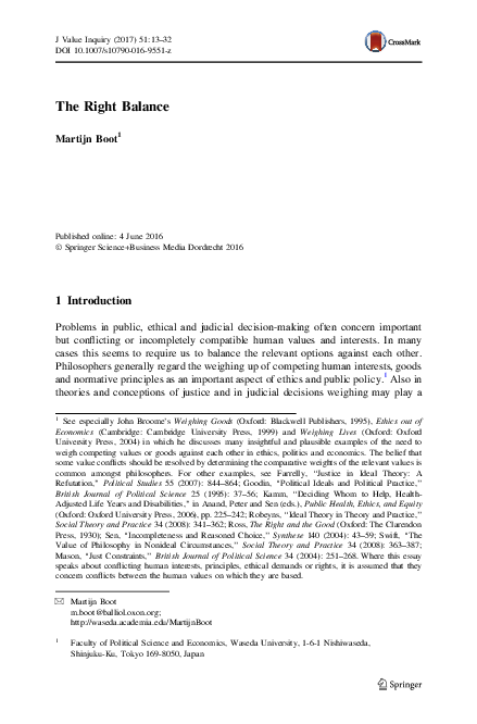 (PDF) The Right Balance