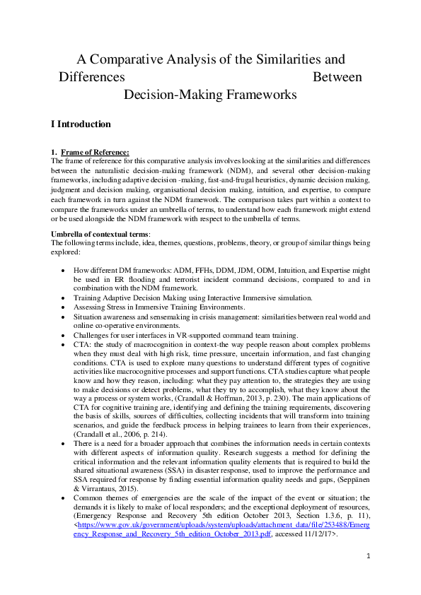 (DOC) A Comparative Analysis of the Similarities and Differences Between Decision-Making ...