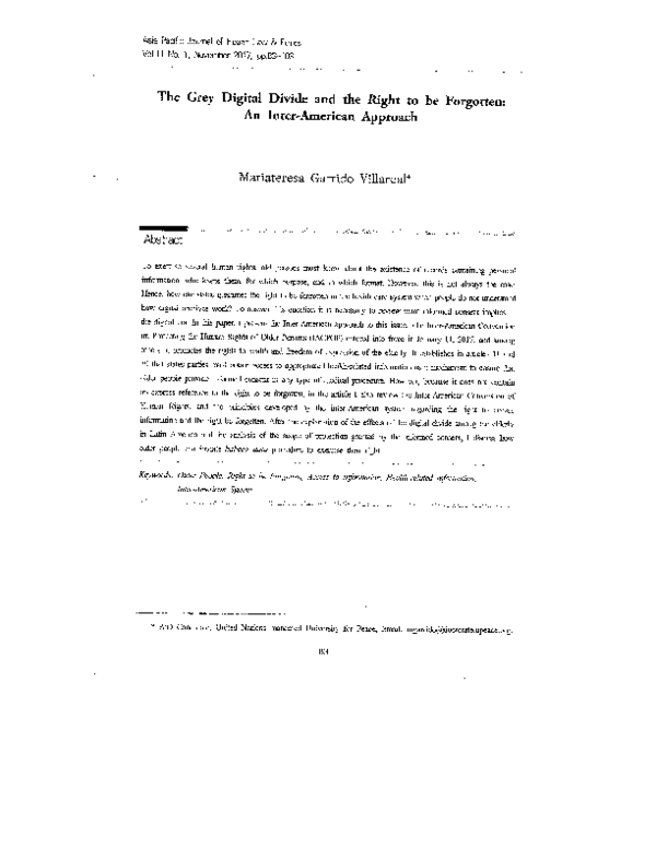 (PDF) The grey Digital Divide and the right to be Forgotten: An Inter ...