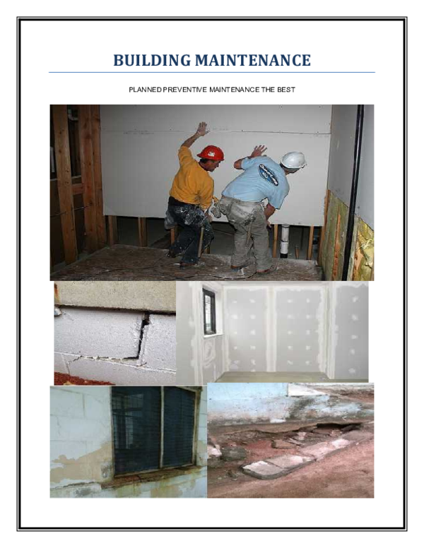 (PDF) BUILDING MAINTENANCE