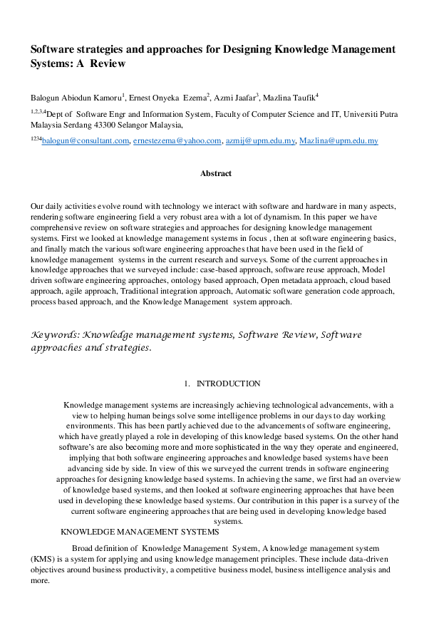 Pdf Software Strategies And Approaches For Designing Knowledge