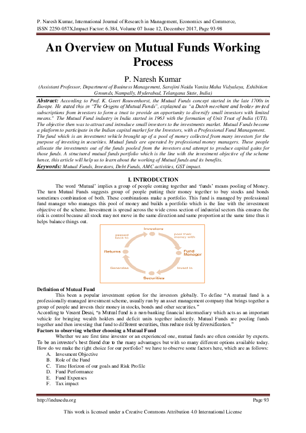 An Overview on Mutual Funds Working Process