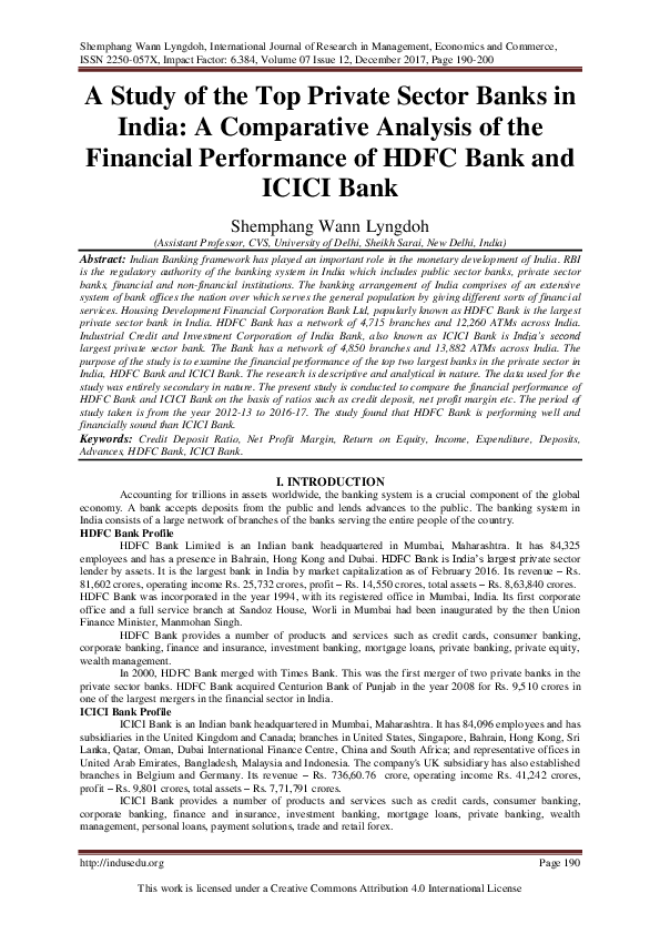 (PDF) A Study of the Top Private Sector Banks in India: A Comparative ...