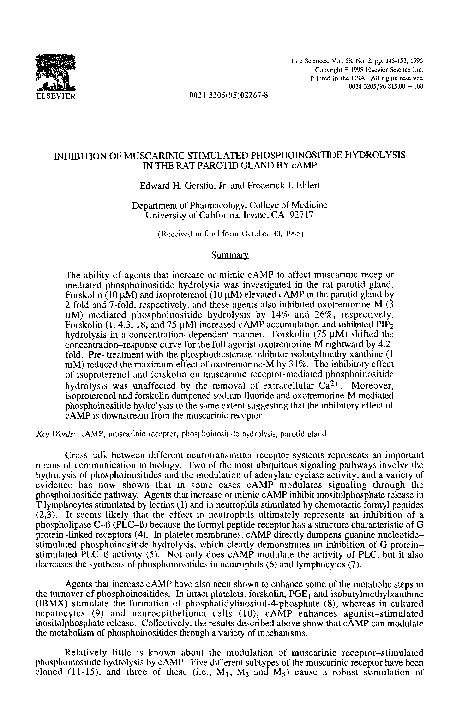 (PDF) Inhibition of muscarinic stimulated phosphoinositide hydrolysis ...