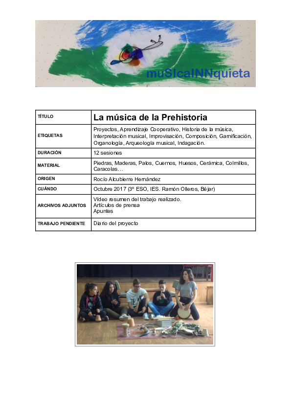 (PDF) PROYECTO La música de la Prehistoria