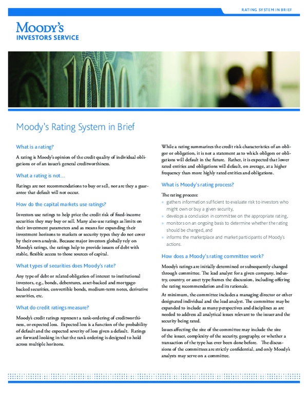 (PDF) Moody's Rating System