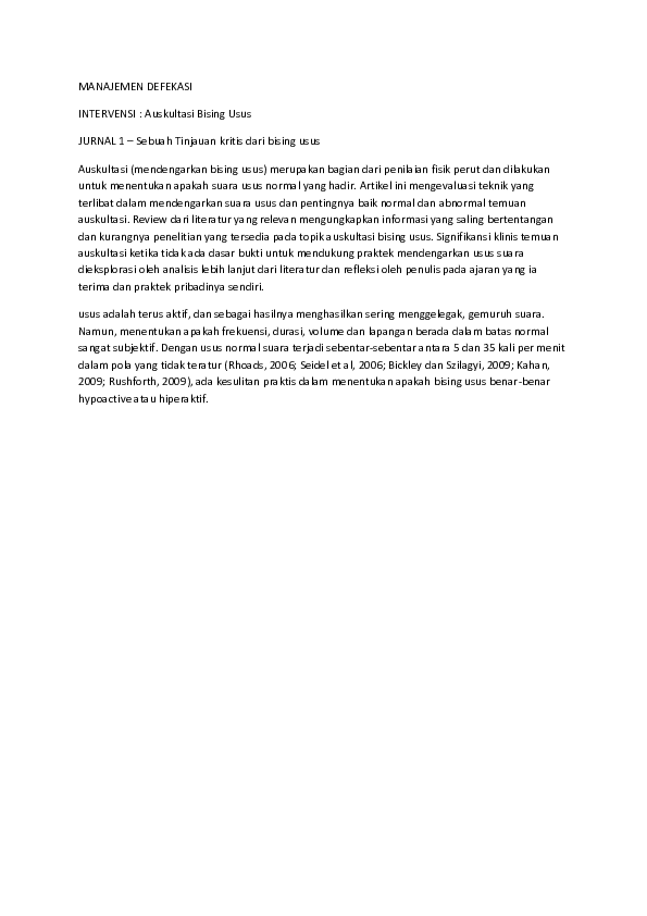 (DOC) MANAJEMEN DEFEKASI