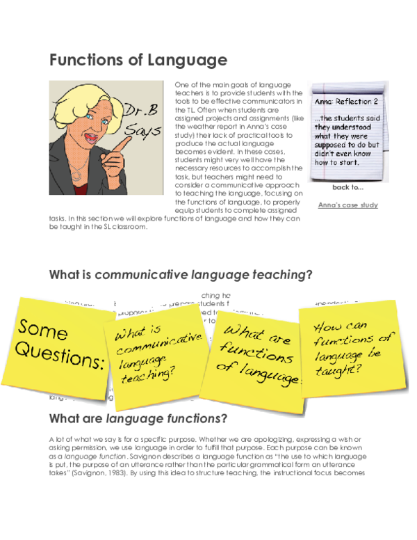 (DOC) Functions of Language