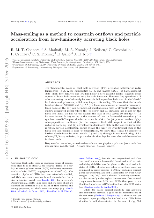 Pdf Mass Scaling As A Method To Constrain Outflows And Particle