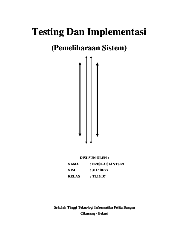 (DOC) Testing Dan Implementasi (Pemeliharaan Sistem)