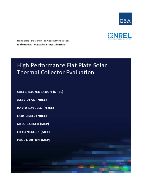 (PDF) High Performance Flat Plate Solar Thermal Collector Evaluation