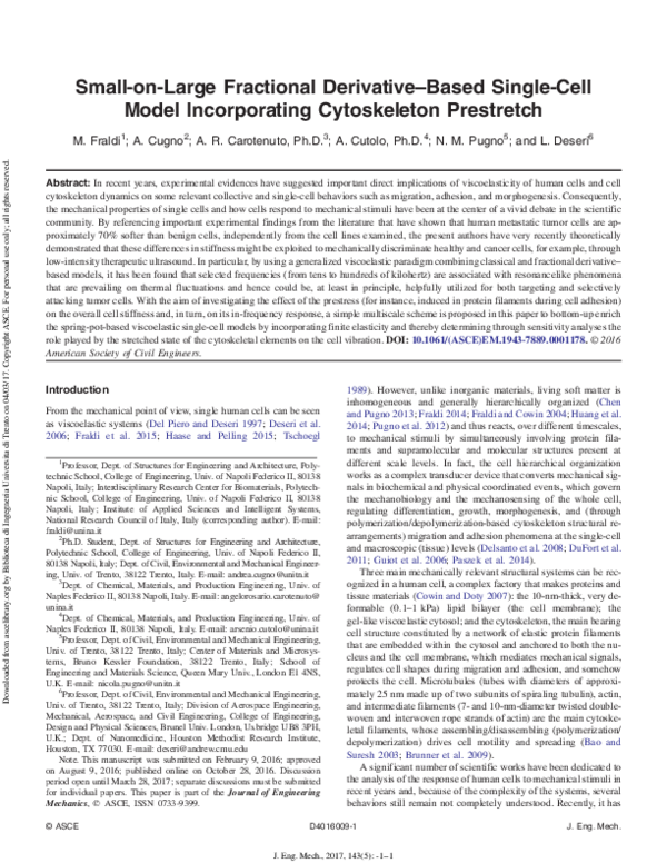 (PDF) Small-on-Large Fractional Derivative–Based Single-Cell Model ...