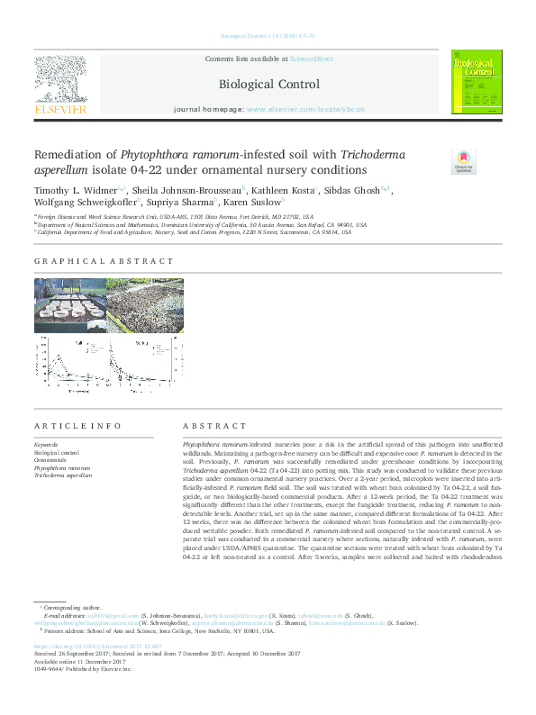 (PDF) Remediation of Phytophthora ramorum-infested soil with ...