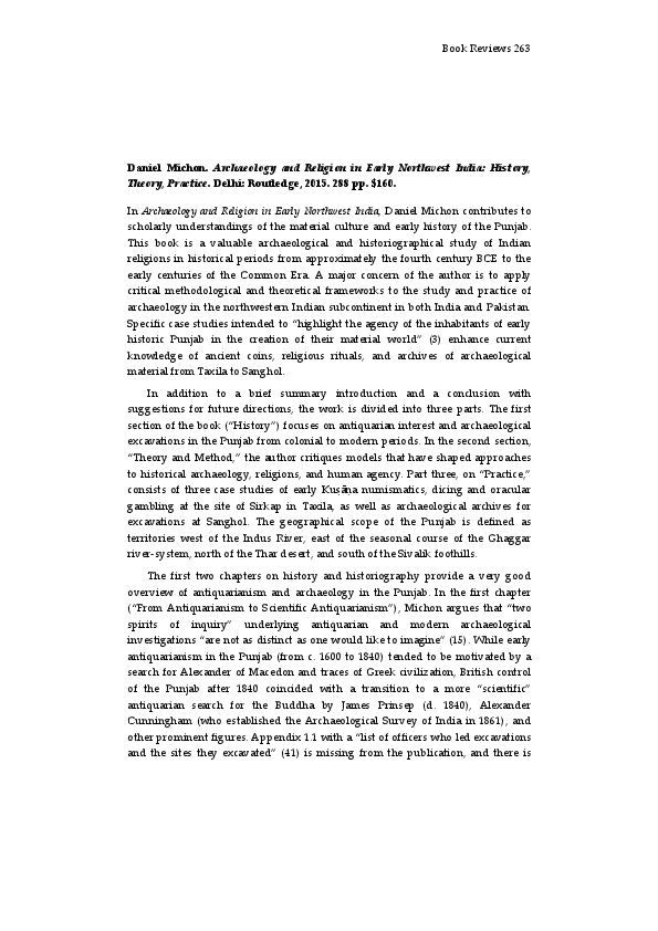 (PDF) Review of Daniel Michon, Archaeology and Religion in Early ...