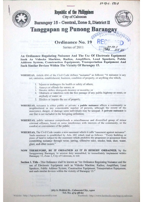 (PDF) Barangay Ordinance No. 19 - Anti-Nuisance.pdf