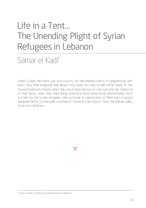 (PDF) Samar el Kadi, "Life in a Tent… The Unending Plight of Syrian ...