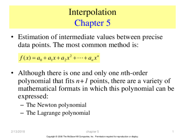 Ppt Chapter 5 Interpolation And Approximation