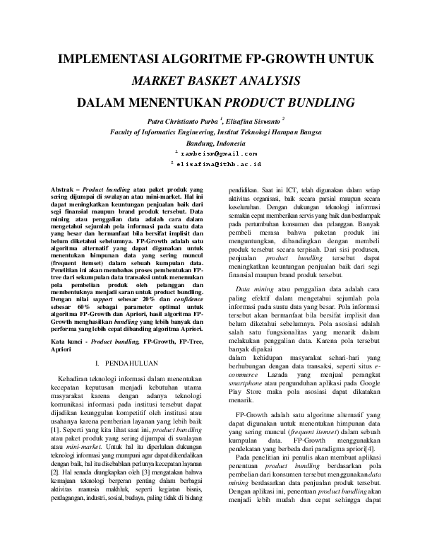 (PDF) ASOSIASI DATA MINING MENGGUNAKAN ALGORITMA FP-GROWTH UNTUK MARKET ...