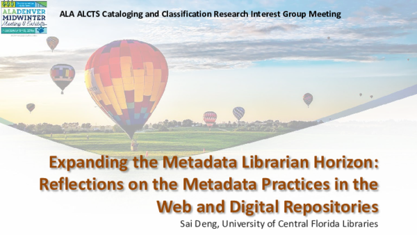 (PDF) Expanding the Metadata Librarian Horizon: Reflections on the ...