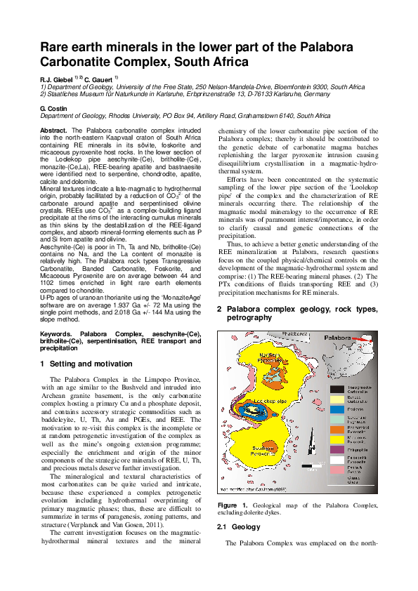 (PDF) Rare earth minerals in the lower part of the Palabora Carbonatite ...