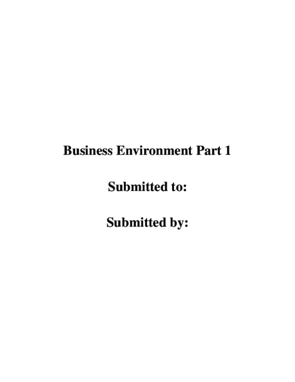 (DOC) Business Environment Part 1
