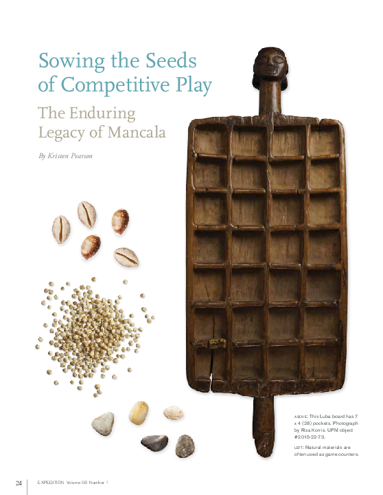 (PDF) Sowing the Seeds of Competitive Play: The Enduring Legacy of Mancala