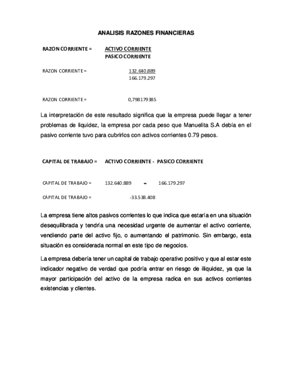 (DOC) ANALISIS RAZONES FINANCIERAS RAZON CORRIENTE = ACTIVO CORRIENTE ...