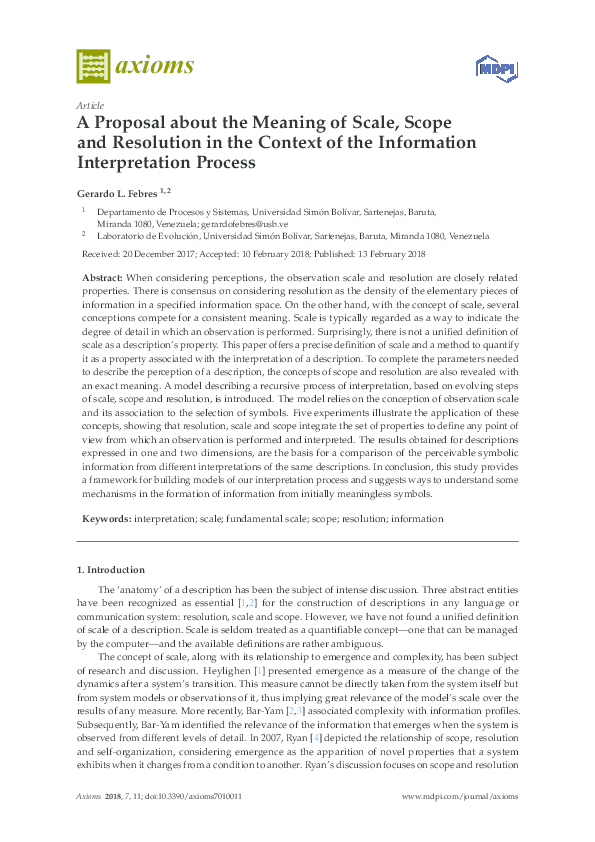 (PDF) A Proposal about the Meaning of Scale, Scope and Resolution in ...