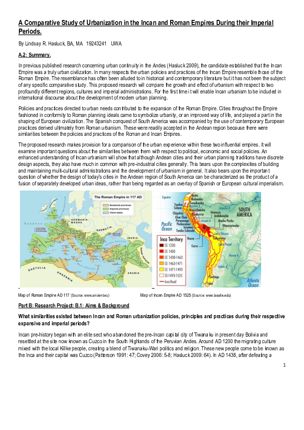 (DOC) A Comparative Study of Urbanization in the Incan and Roman ...